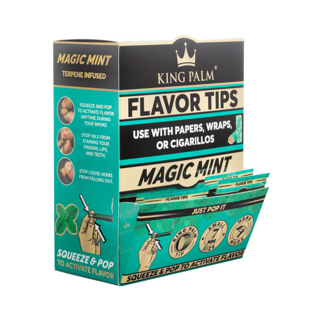 King Palm 2 Flavor Filter Tips Mint Filters Display Box 50 Units Per D ...